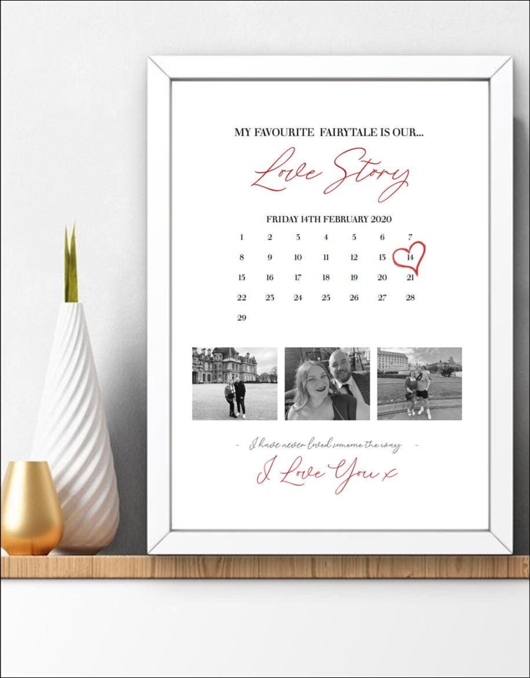 Personalised Couple Picture Calendar Design, Valentines Gift, Custom ...