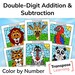 Double Digit Addition and Subtraction | Zoo Animals Math Color by ...