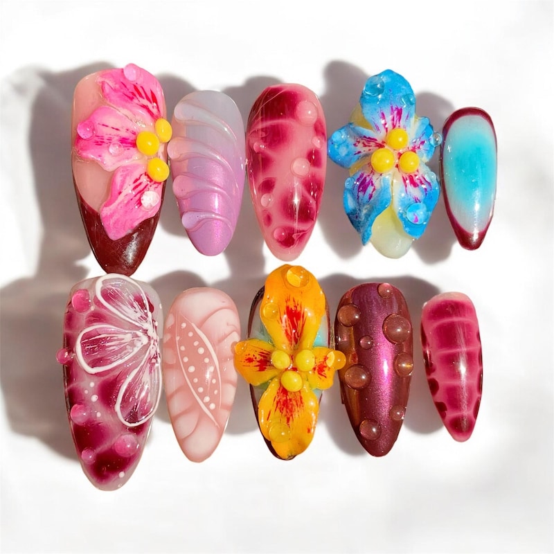 Custom Hawaiian Nails - Etsy