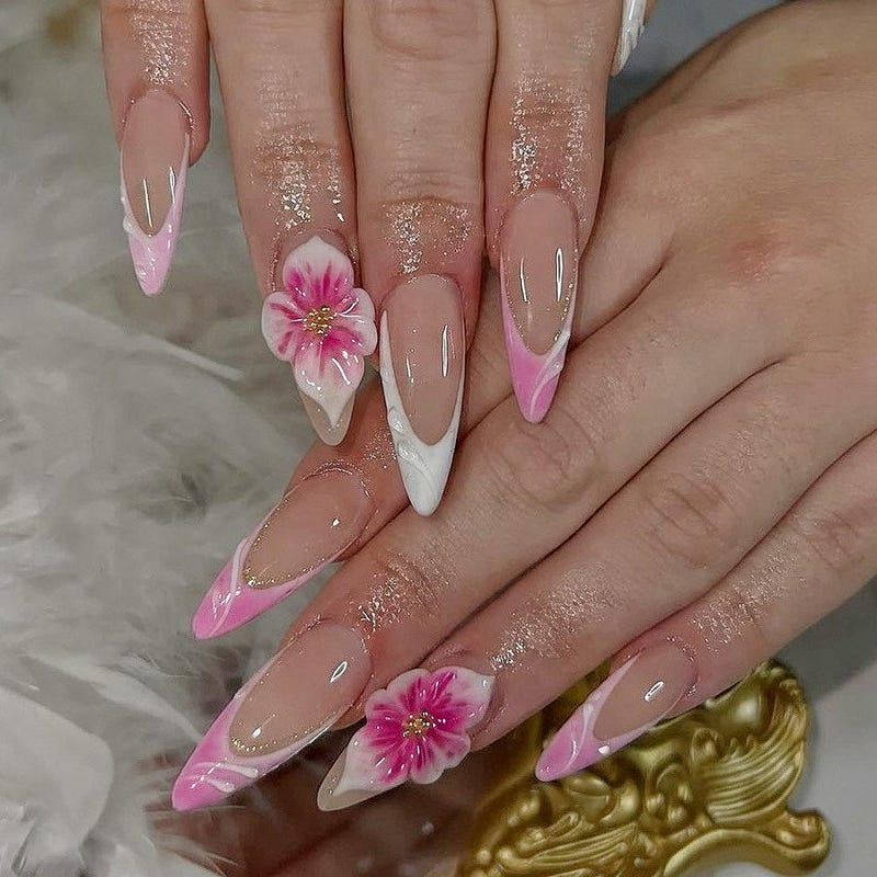 French Tip 3d Flower - Etsy