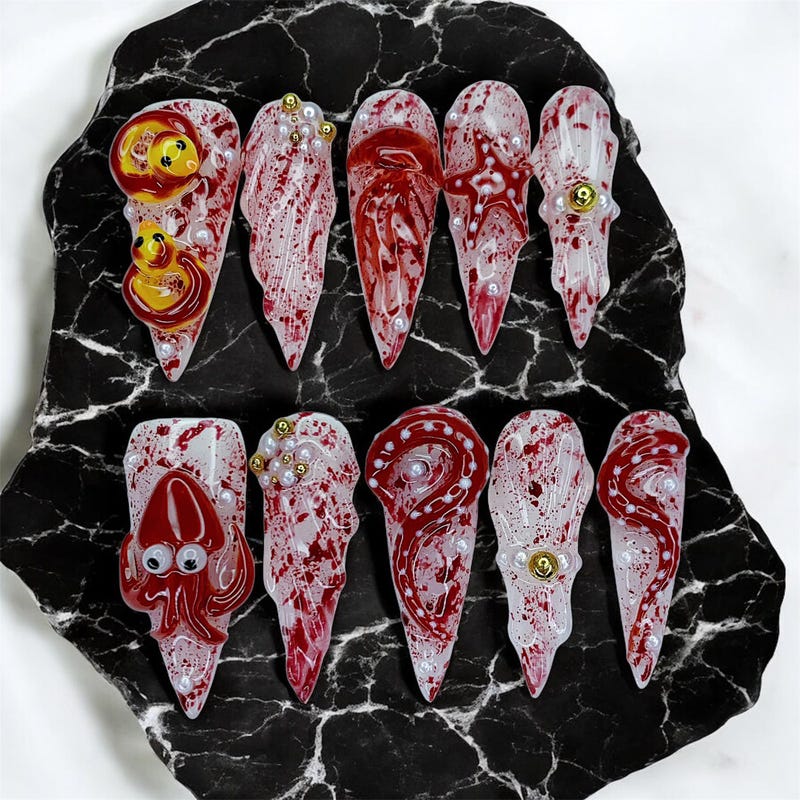 Octopus Nails - Etsy