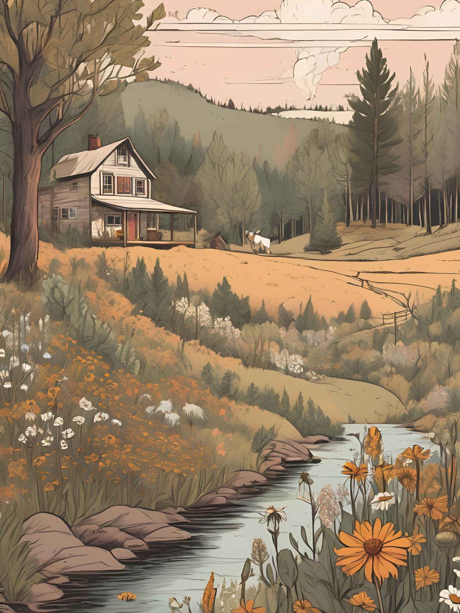 Cottagecore Farmhouse Printable Wall Art Bundle | 5 Rustic Digital PDF ...