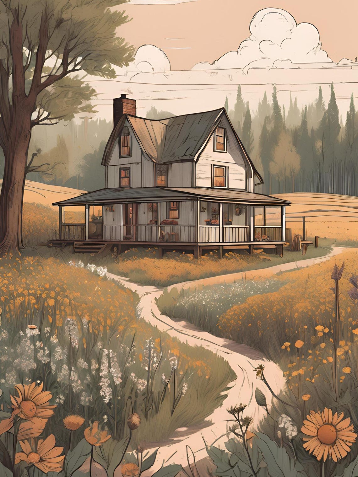 Cottagecore Farmhouse Printable Wall Art Bundle | 5 Rustic Digital PDF ...