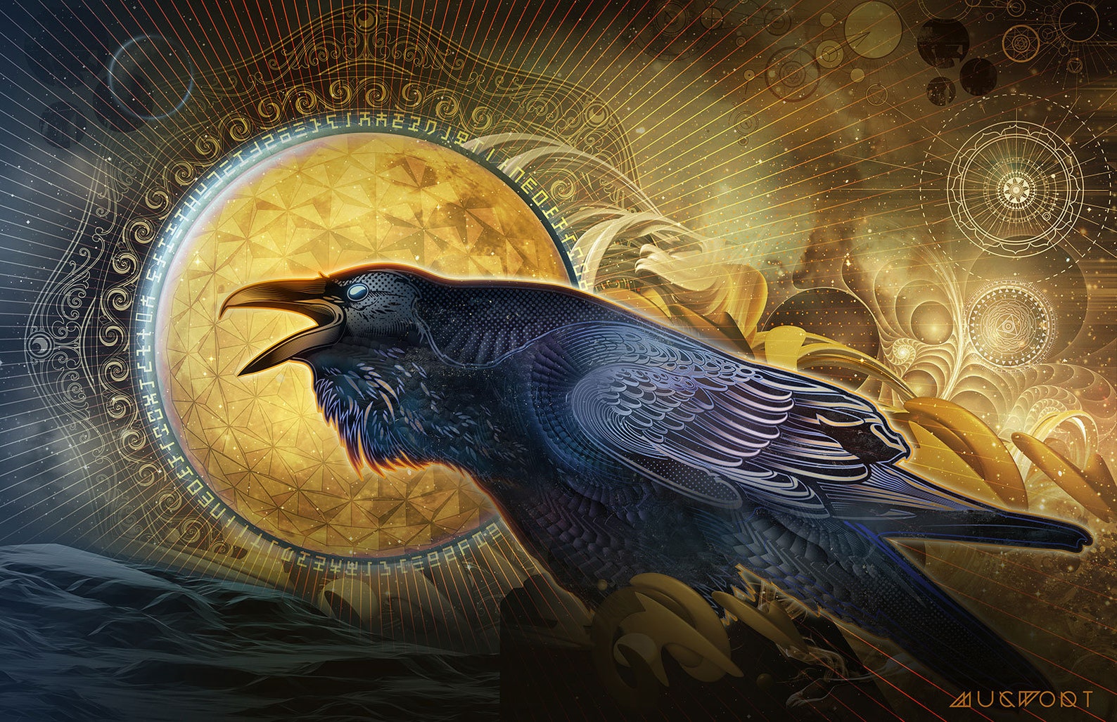 Raven Wall Art Paper Print Home Decor 11x17 Bird Crow Etsy