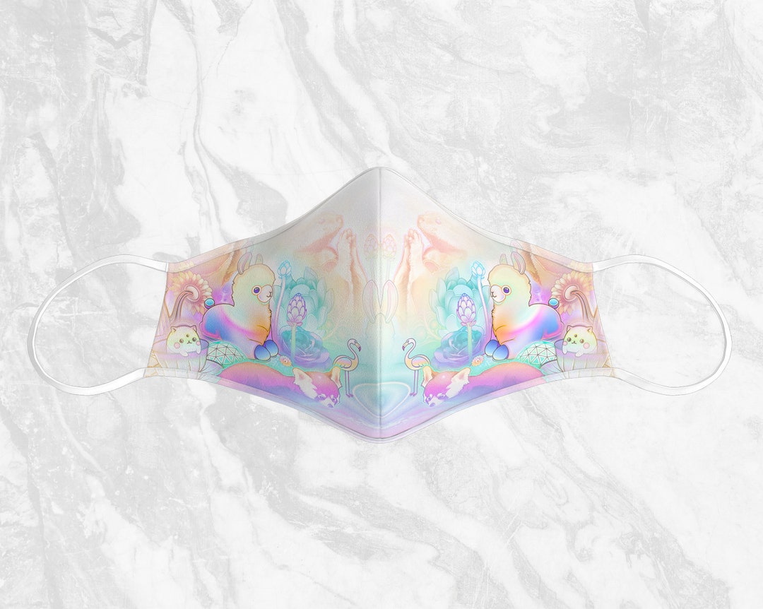 Face Mask | Cute Kawaii Pastels | Cute Art Print Washable Fashion Cloth ...