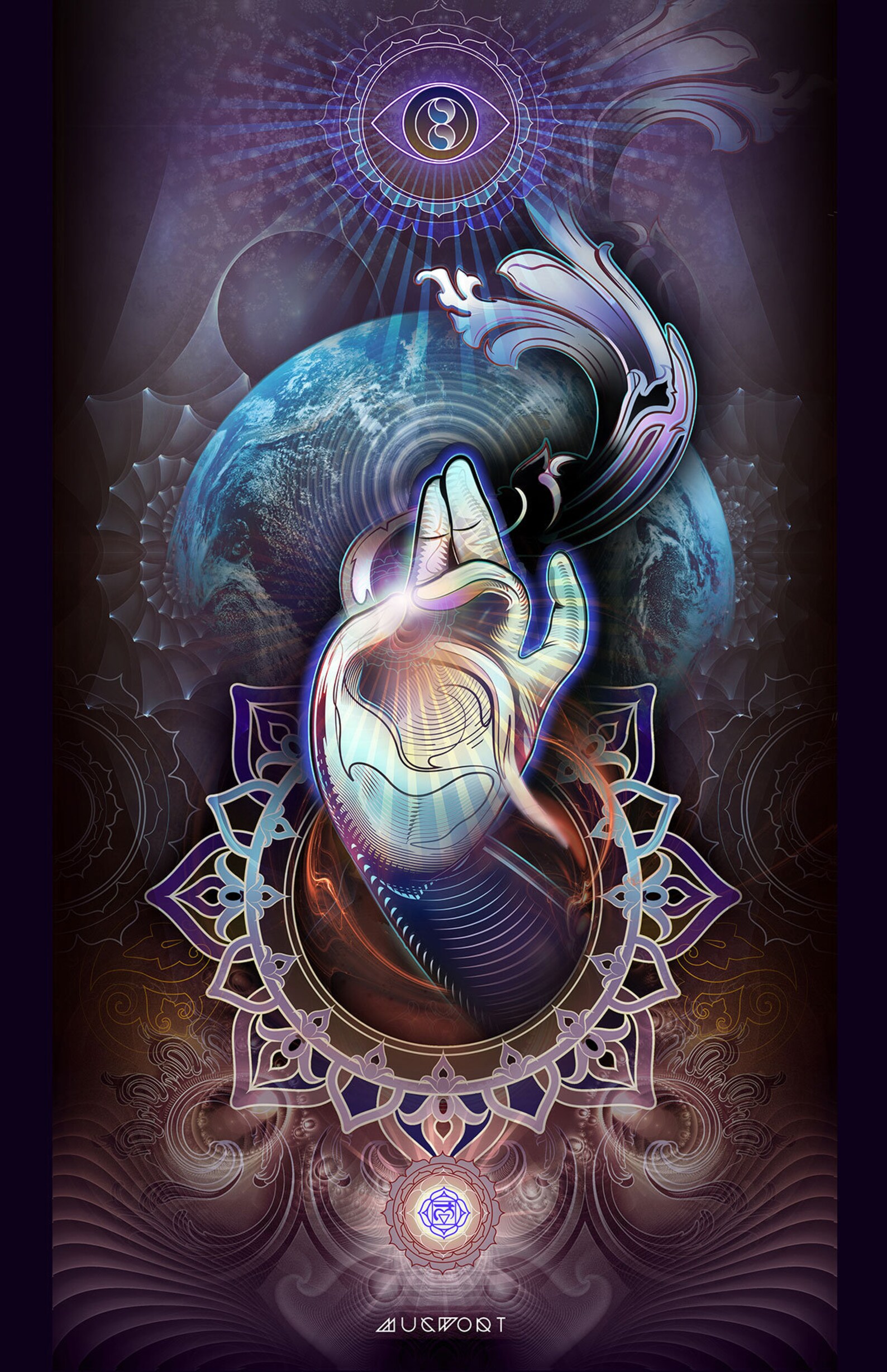 Earth Mudra Wall Art | Paper Print | Home Decor | 11x17 | Meditation ...
