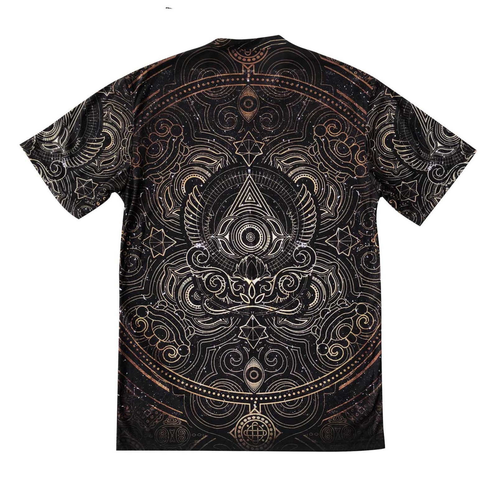 Sacred Geometry T-shirt | Black & Gold Print Visionary Art Clothes ...