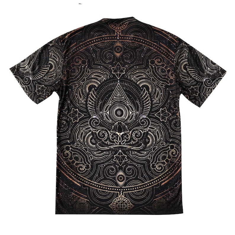 Sacred Geometry T-shirt Black & Gold Print Visionary Art - Etsy