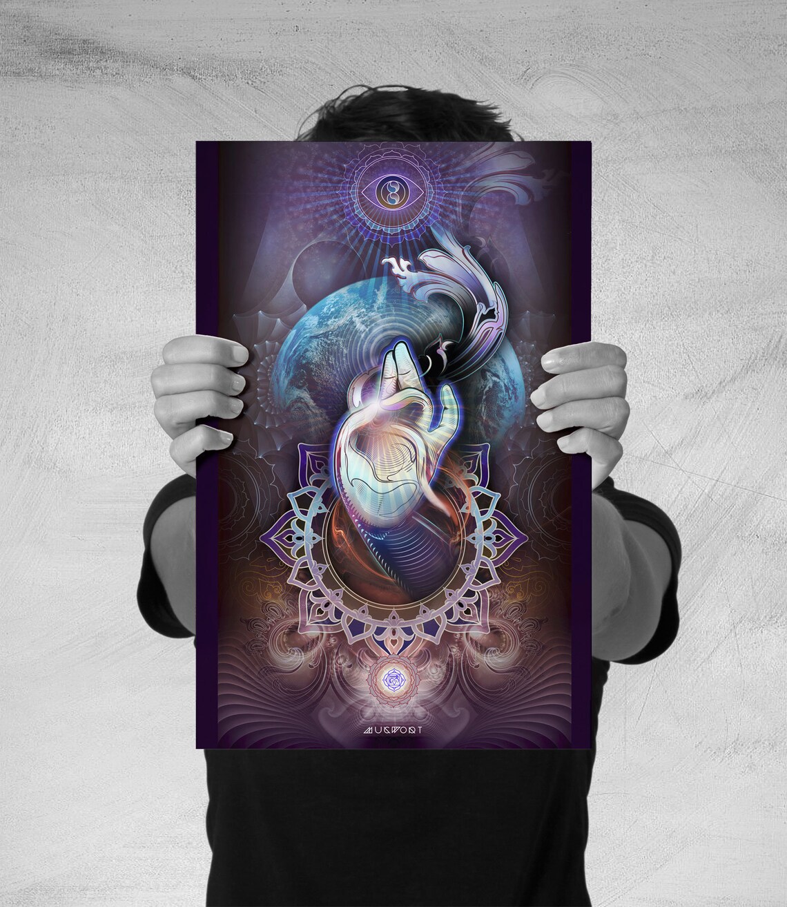 Earth Mudra Wall Art | Paper Print | Home Decor | 11x17 | Meditation ...