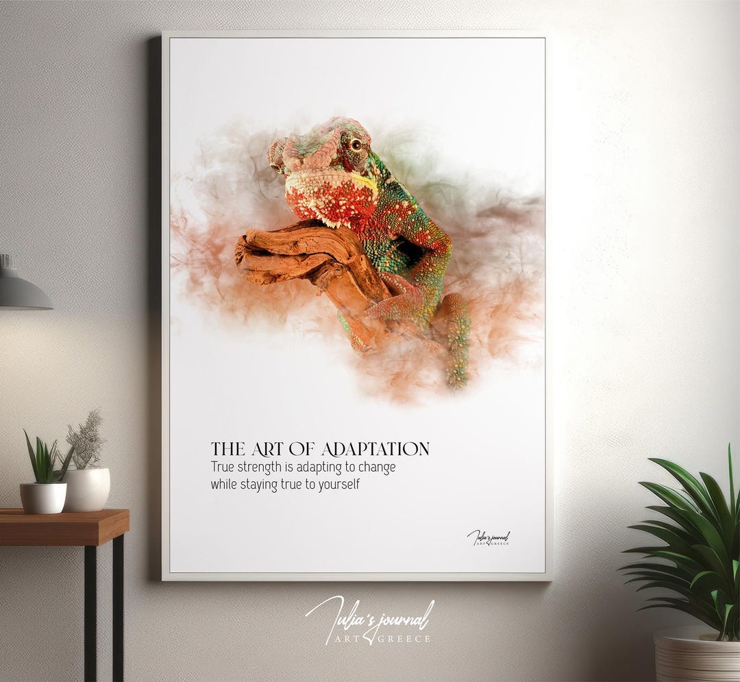 The Art of Adaptation Poster, Chameleon Wall Art, Wildlife Poster ...
