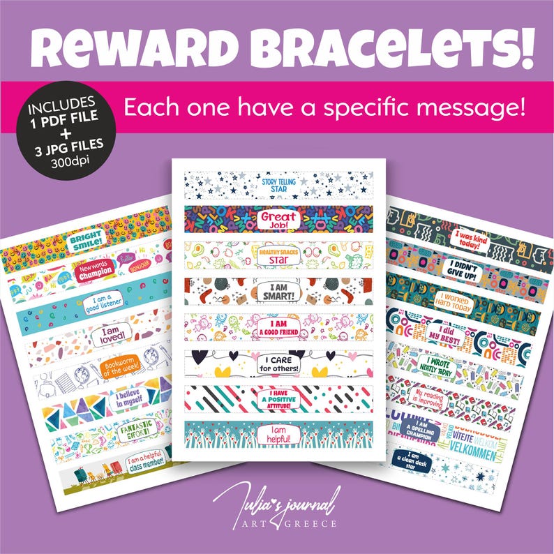 Printable Reward Bracelets: Student Praise, Teacher Resource (PDF ...