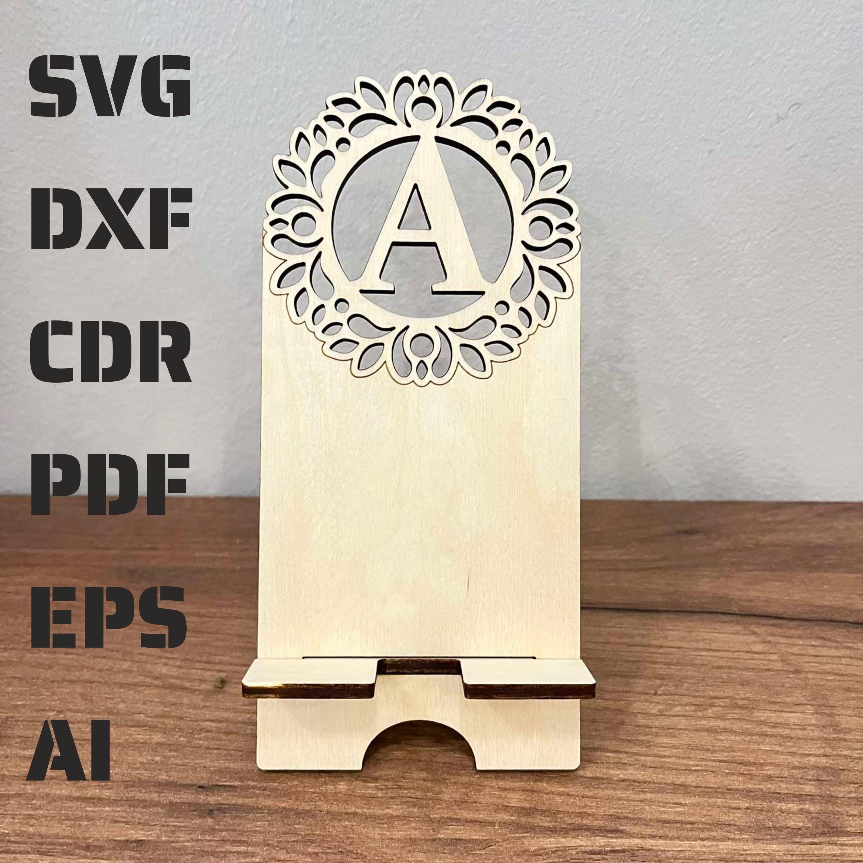 Laser Cut Phone Stand SVG | Mobile Holder DXF | CNC Phone Dock File ...