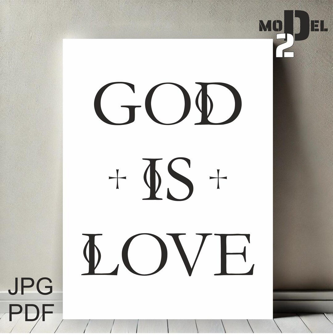 God is Love Printable Wall Art – Christian Quote Digital Download ...