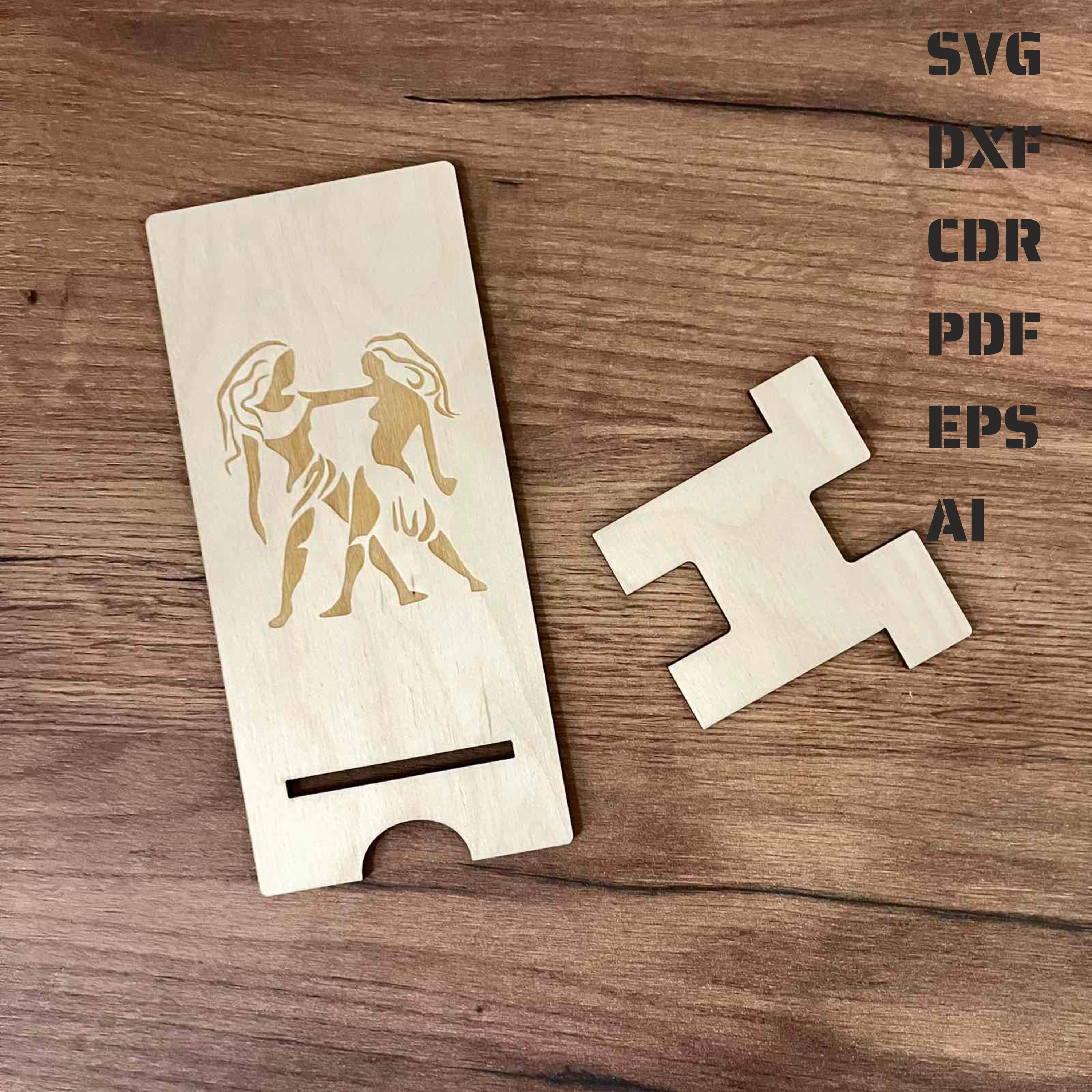 Laser Cut Phone Stand SVG | Mobile Holder DXF | CNC Phone Dock File ...