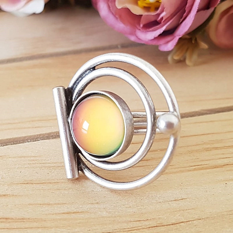 Mood Ring Sterling Silver - Etsy