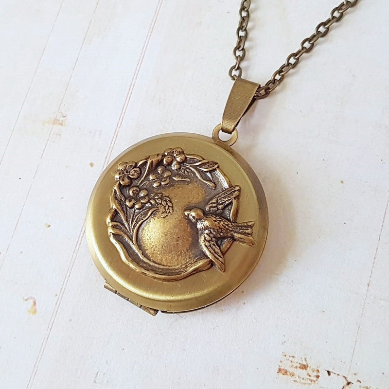 Bird Locket Necklace - Etsy