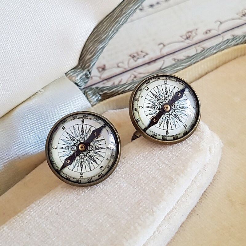 Compass Cufflinks - Etsy UK