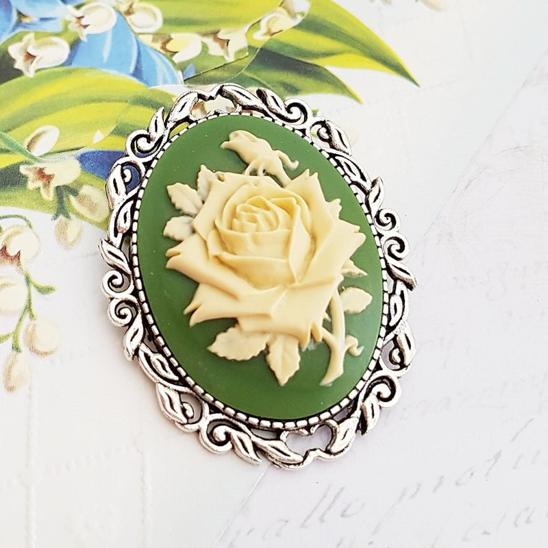 Flower Cameo Brooch - Etsy