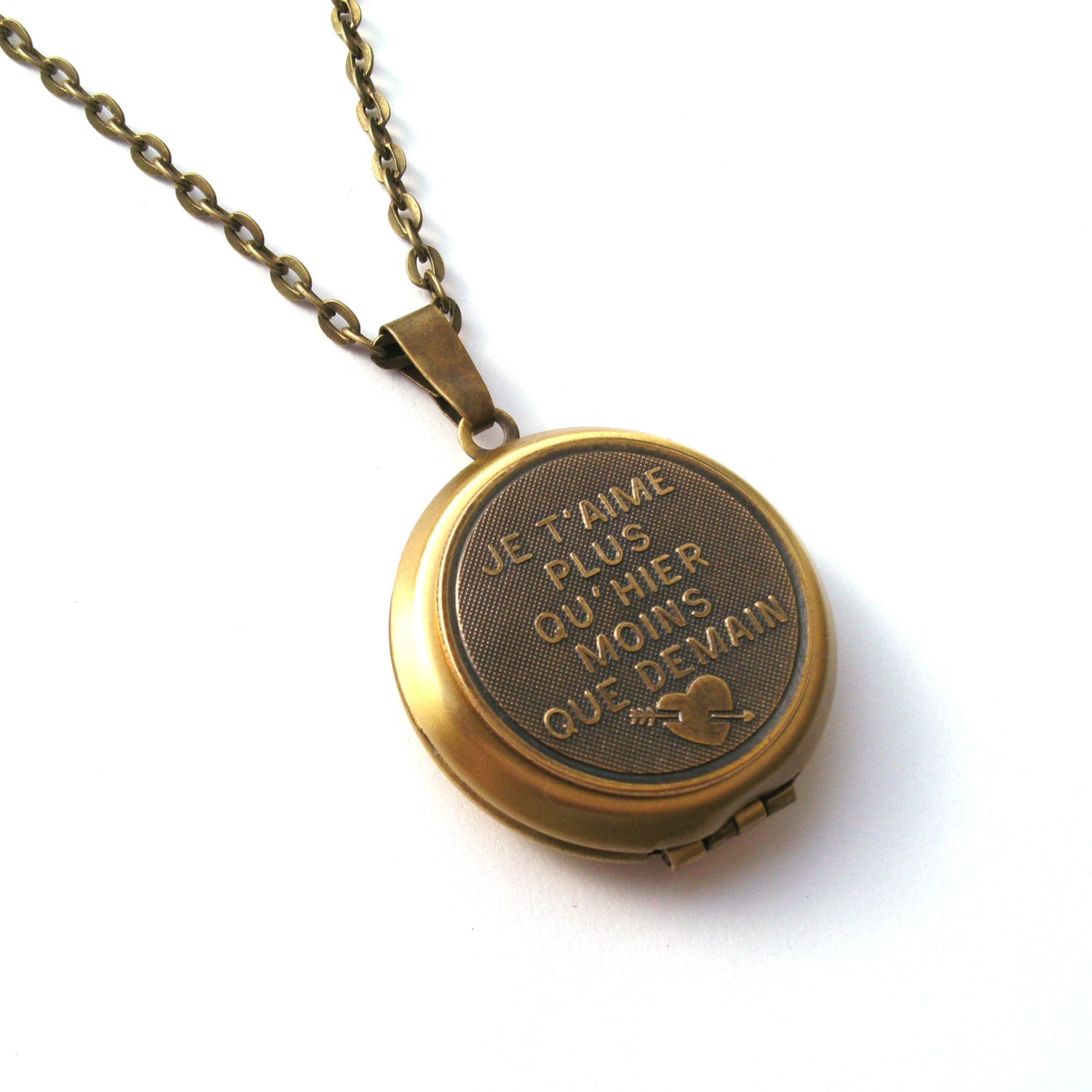 French Locket Love Poem Necklace I Love You More Than - Etsy UK