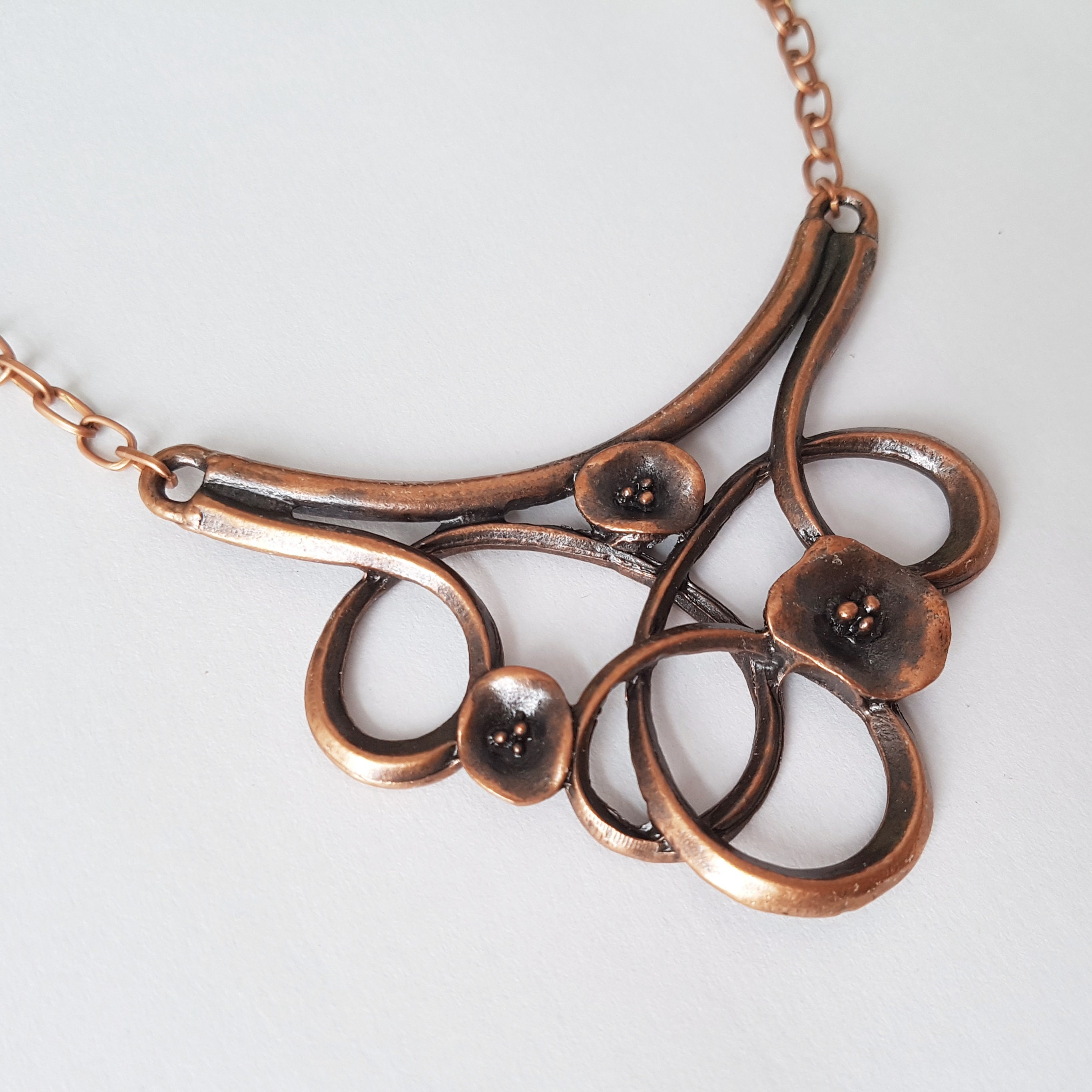 big-antique-silver-art-nouveau-swirl-flower-cluster-necklace-etsy
