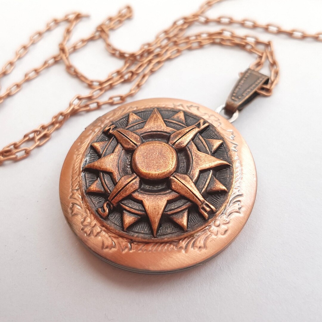 Copper Compass Locket Necklace Steampunk Explorer Locket - Etsy