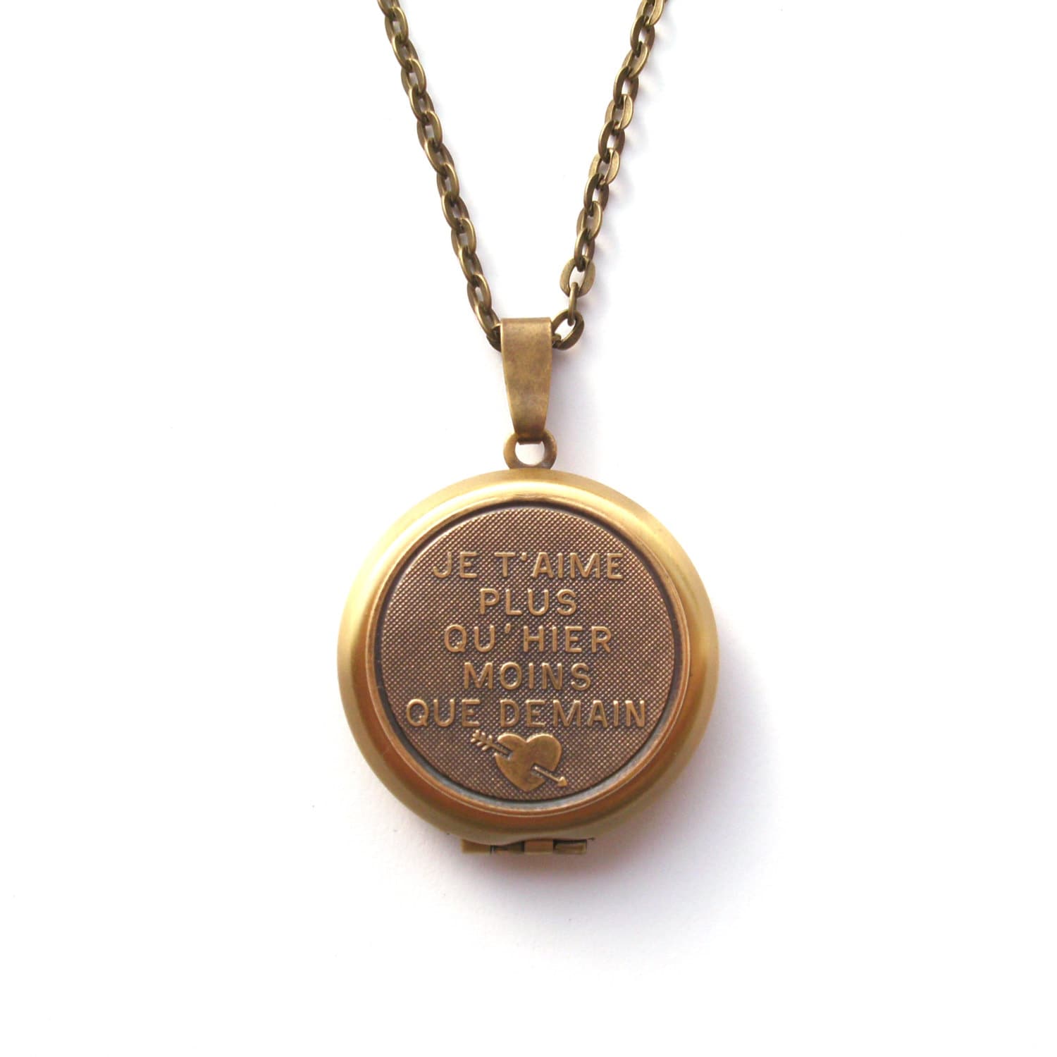 French Locket Love Poem Necklace I Love You More Than - Etsy UK