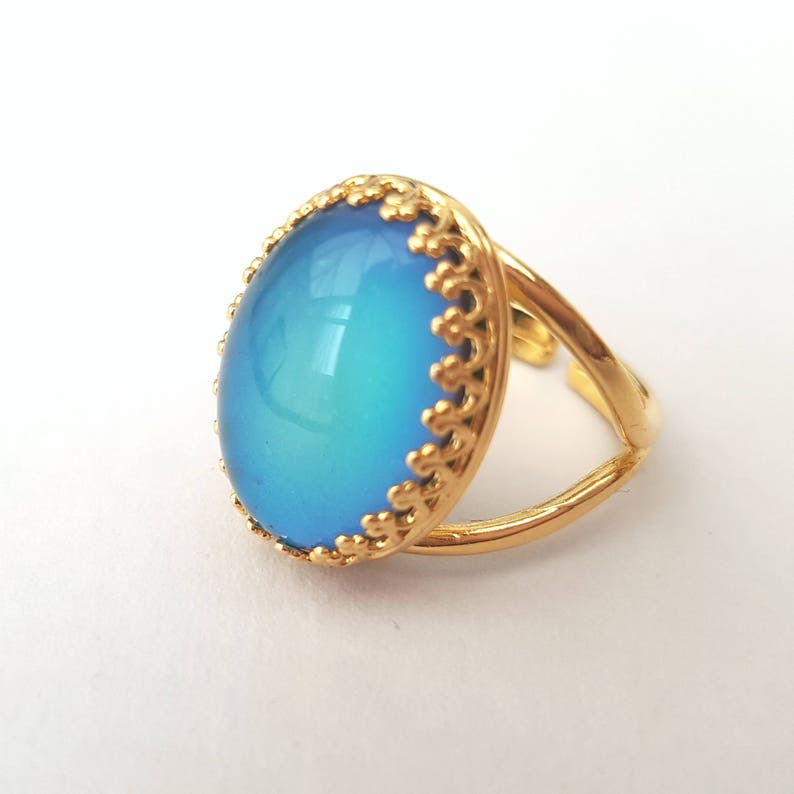 Antique Bronze Mood Ring Colour Changing Mood Stone Ring - Etsy UK