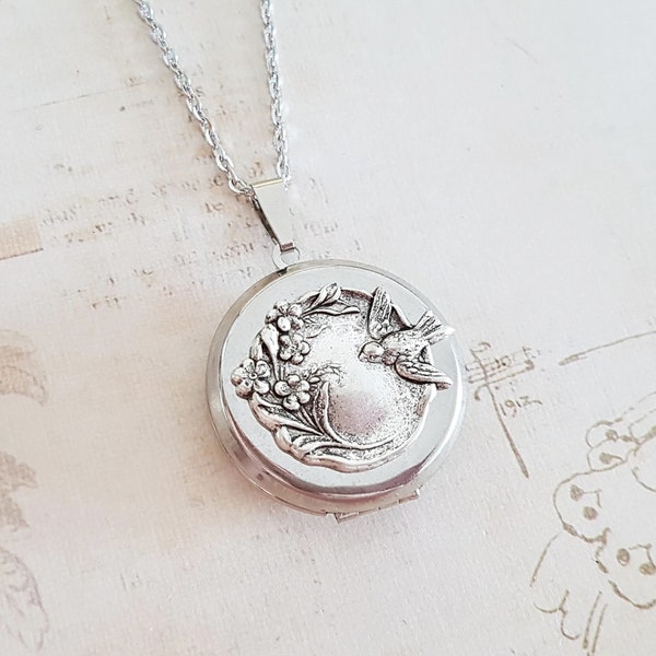 Bird Locket Necklace - Etsy
