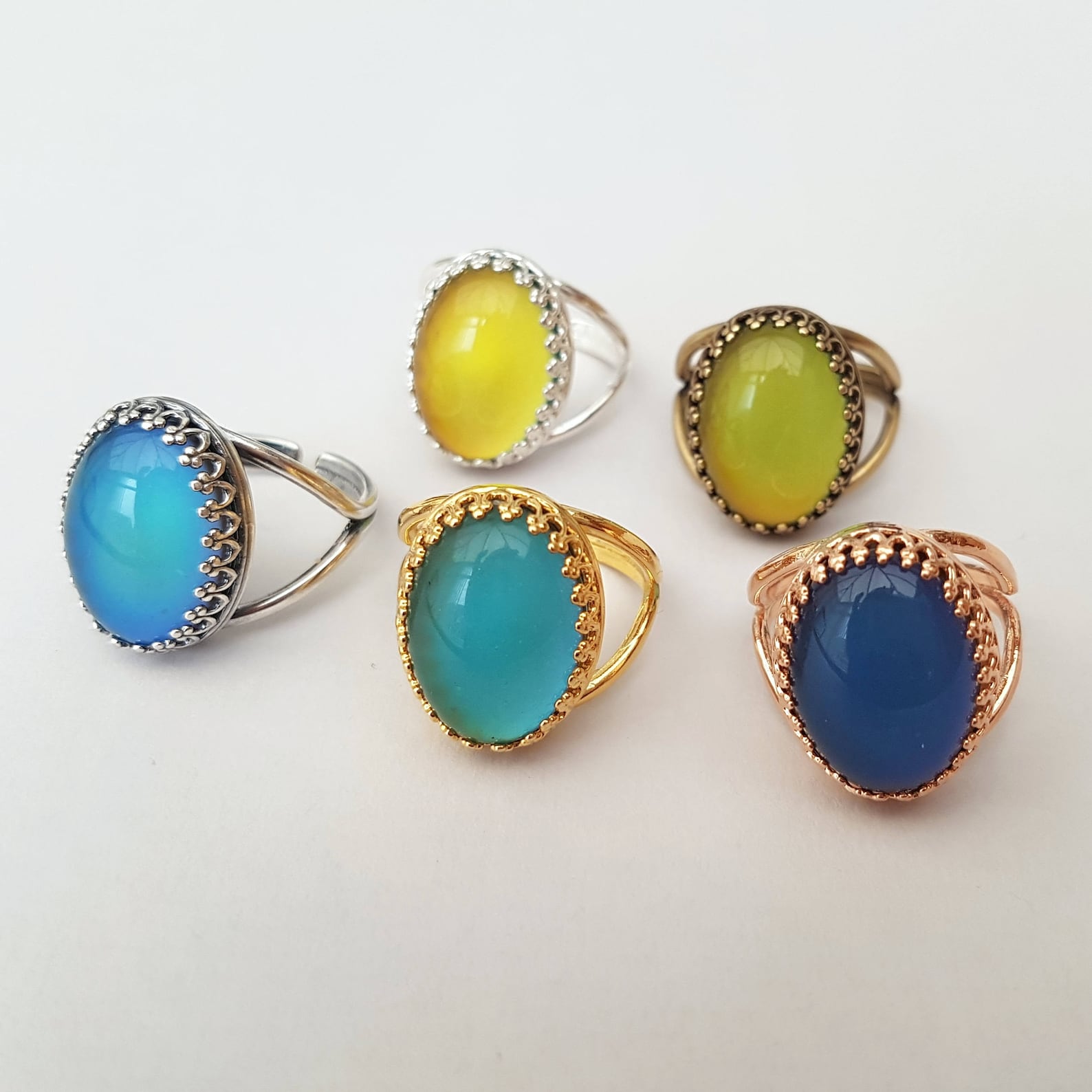 Sterling Silver Mood Ring Colour Changing Mood Stone Ring | Etsy