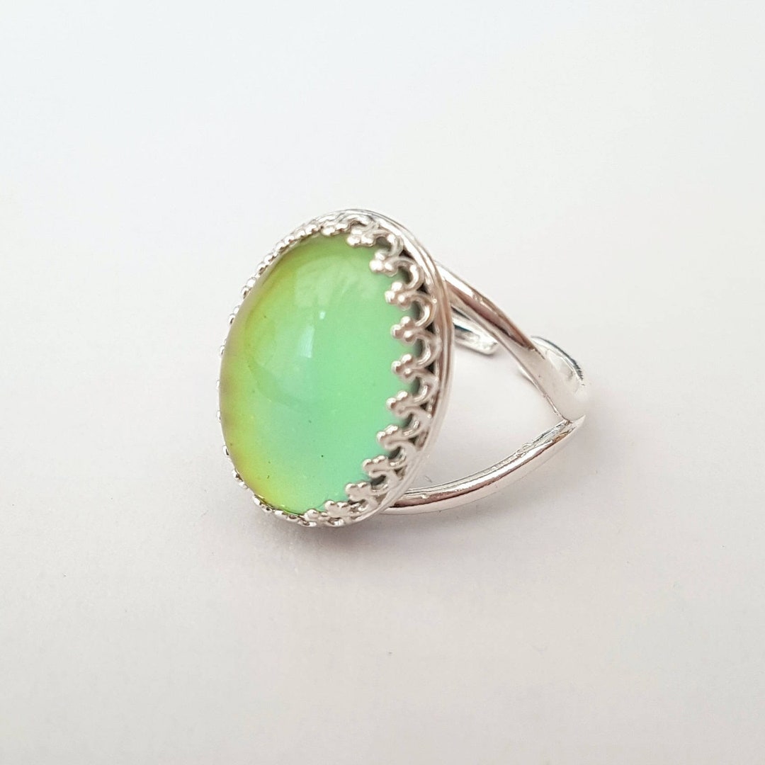 Sterling Silver Mood Ring Colour Changing Mood Stone Ring - Etsy