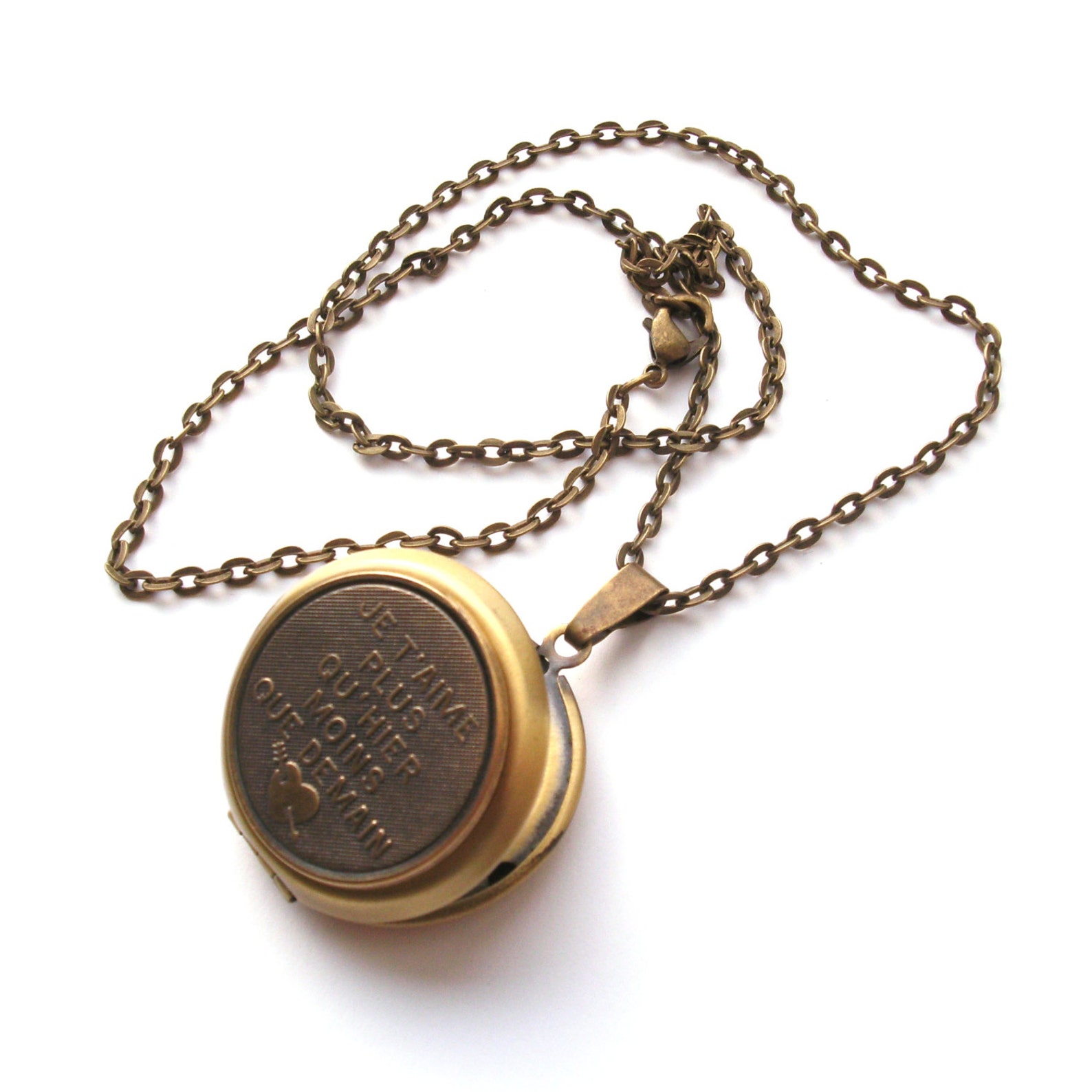 French Locket Love Poem Necklace I Love You More Than - Etsy UK