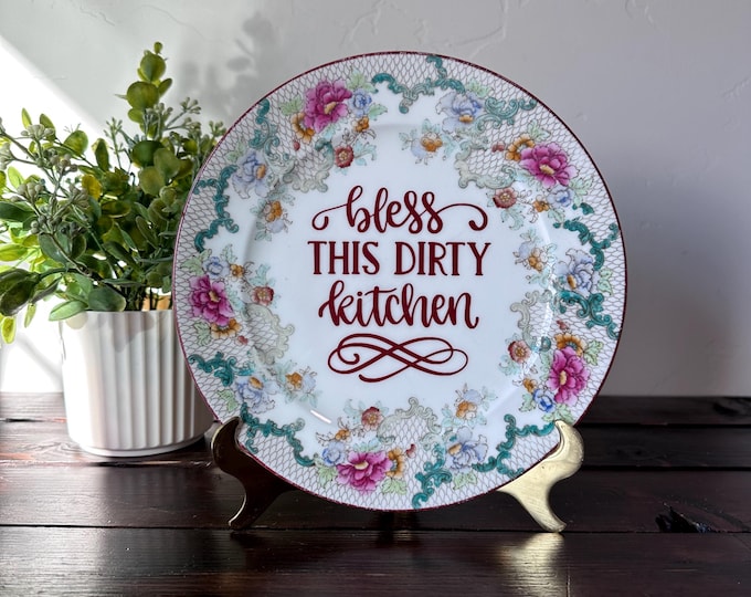 Vintage Upcycled Funny Plates, Profanity, Sarcastic Decor, Country Home ...