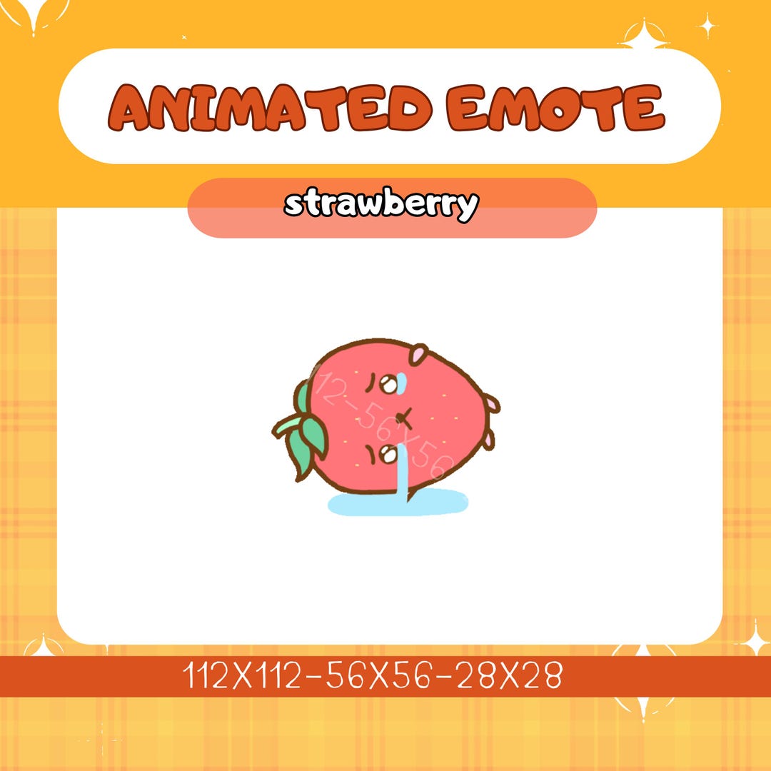 Crying Strawberry Animated Twitch Emote (digital Download) - Etsy