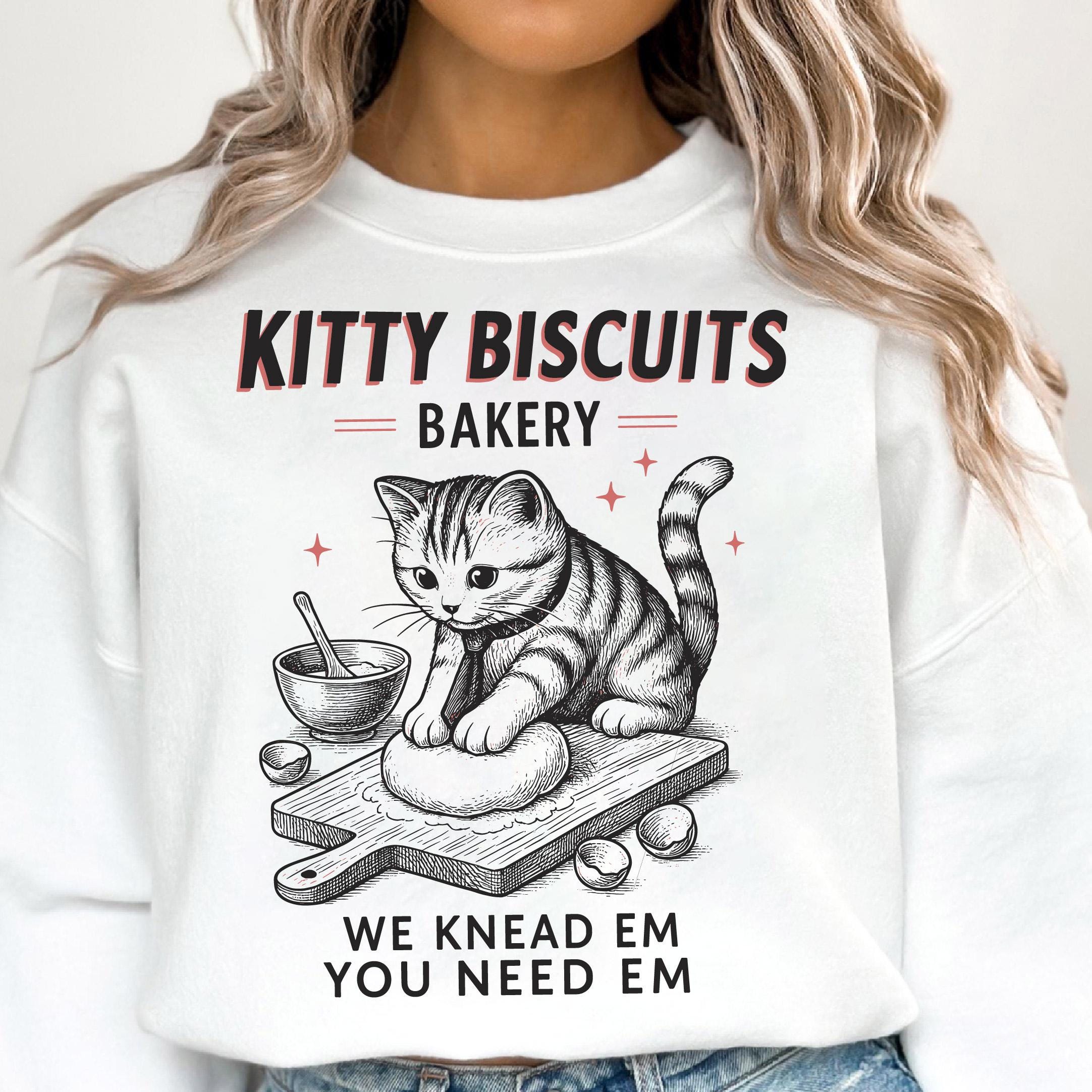 Kitty Biscuits SVG PNG We Knead Em You Need Em , Cat Biscuit Maker Svg, Funny Cat Kneading Png ...