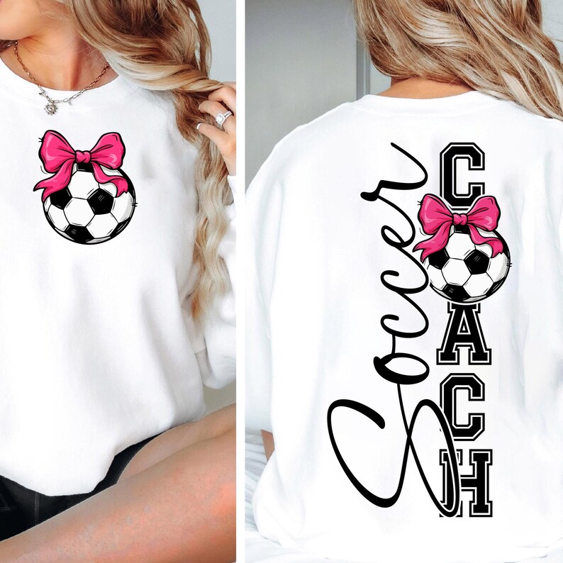 Soccer Coach SVG PNG Coquette Bow Soccer Coach Shirt Design Png Svg Cut ...