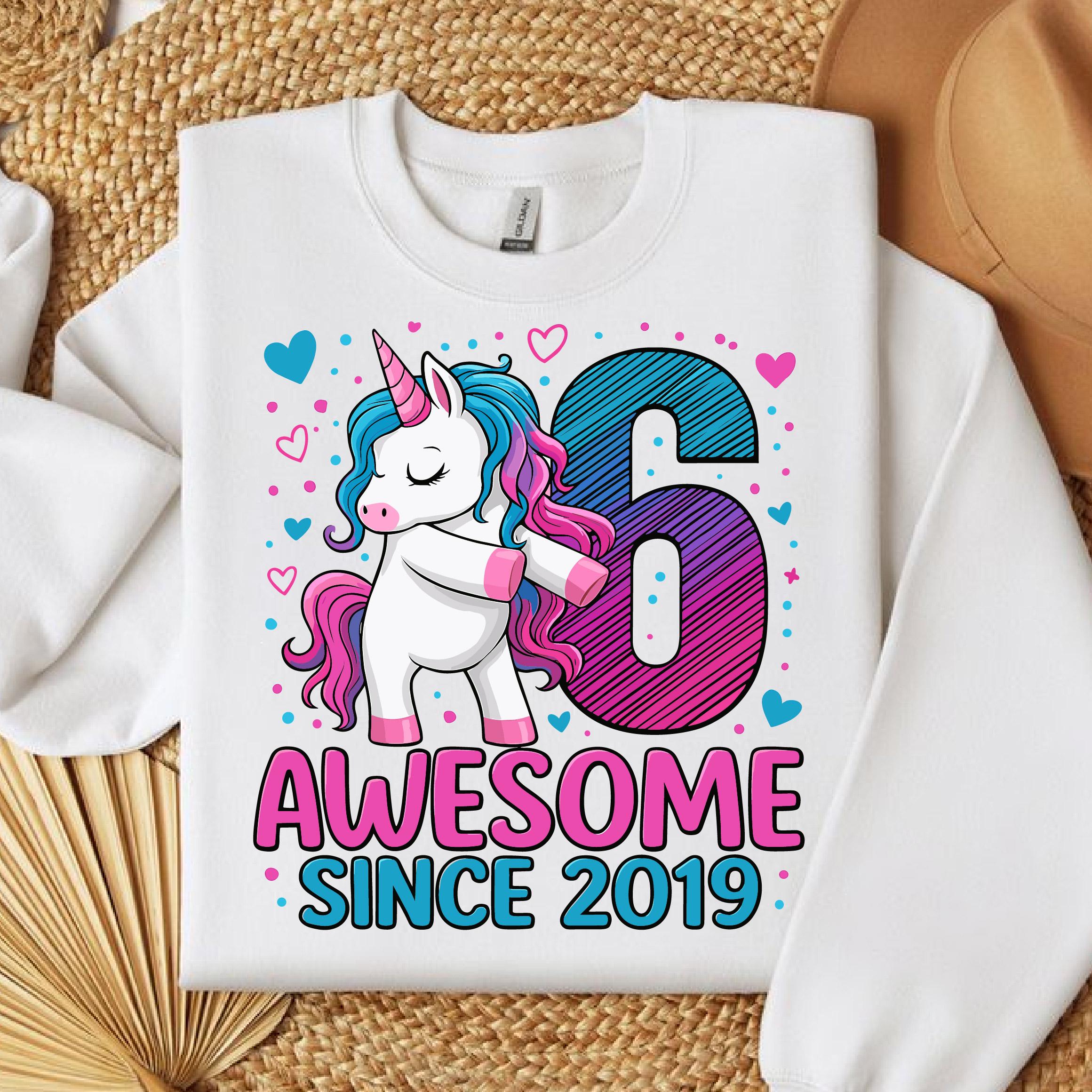 6 Year Old Unicorn Birthday SVG PNG, Girls 6th Birthday Girl Party Svg ...