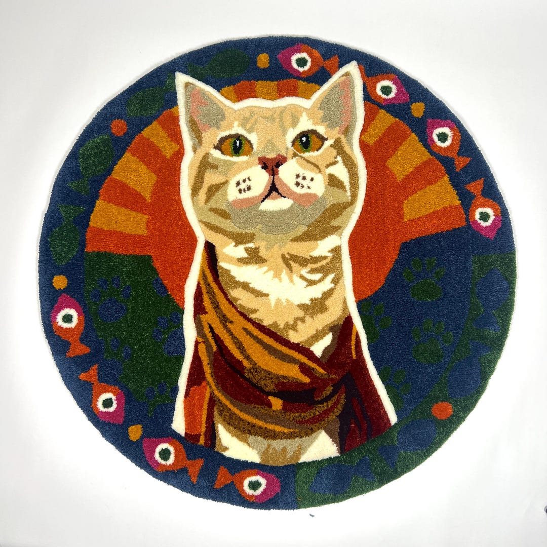 Custom Pet Portrait Tufted Rug, Personalized Handmade Cat Rug - Etsy