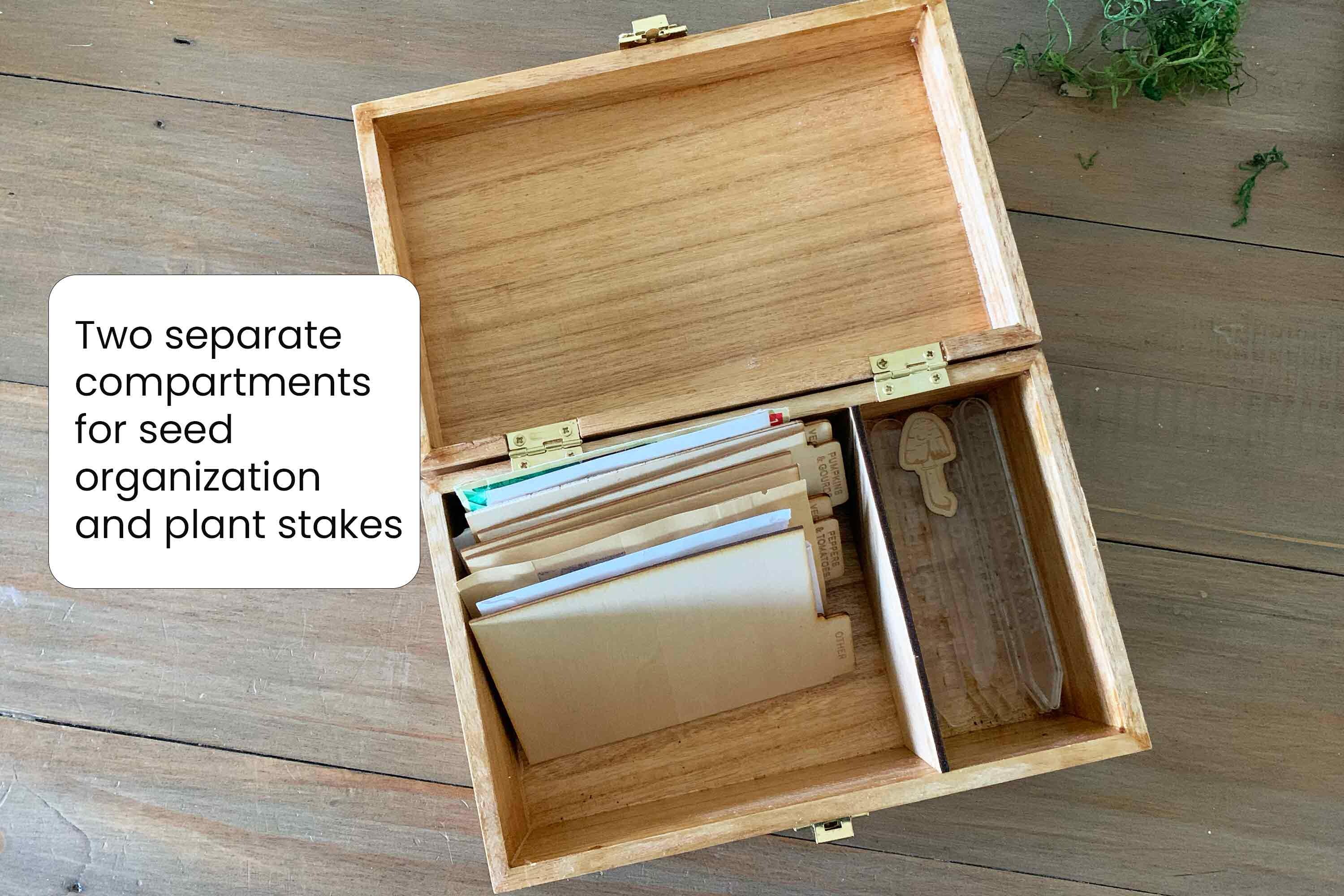 Personalized Garden Seed Box With Plant Stakes and Wooden Dividers - Etsy