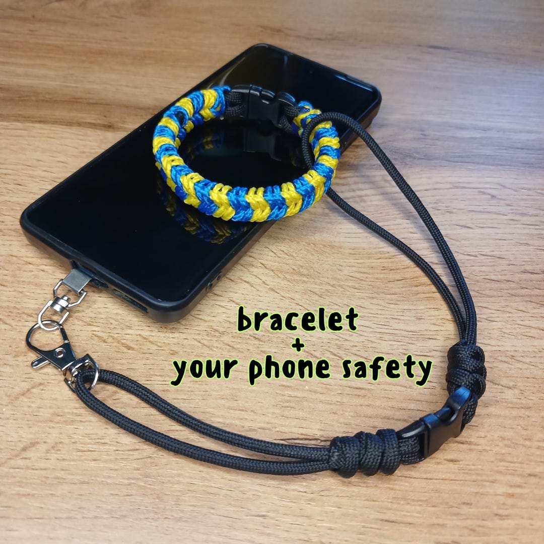 Paracord Phone Bracelet – Detachable Wrist Lanyard With Breakaway ...