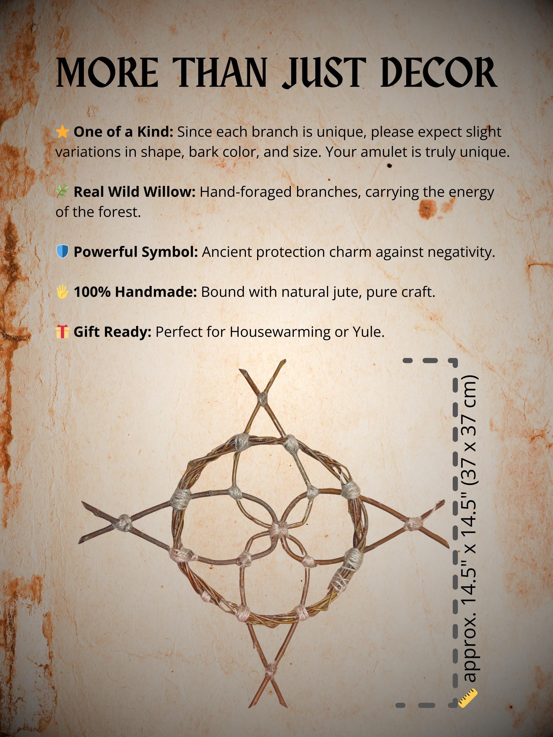 Dried Willow Witches Knot Wreath, Protection Amulet & Pagan Wall Decor ...