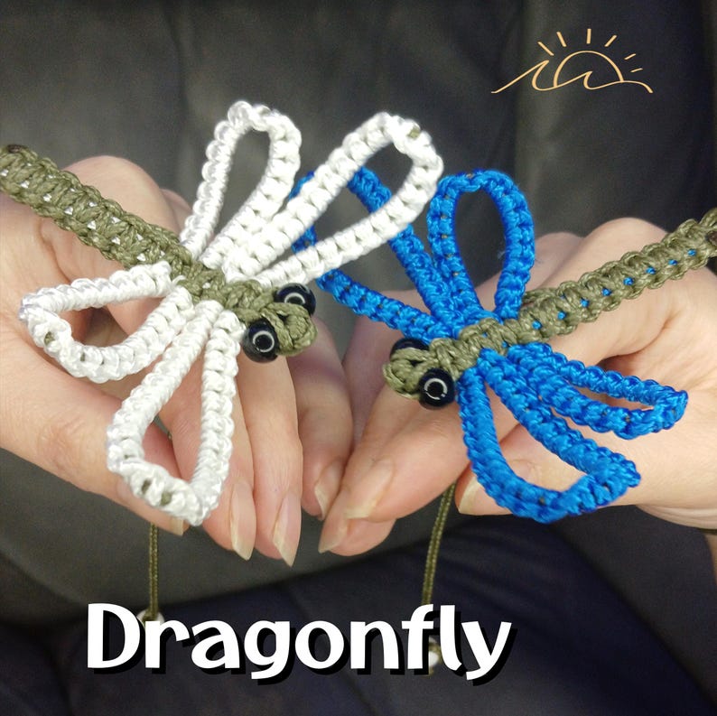 Dragonfly Keychain, Macrame Bag Charm, Handwoven Mom Keychain, Perfect ...