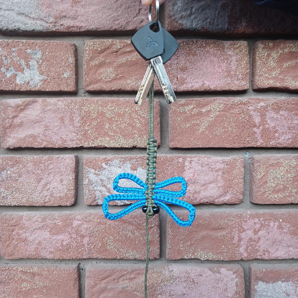 Dragonfly Keychain, Macrame Bag Charm, Handwoven Mom Keychain, Perfect ...