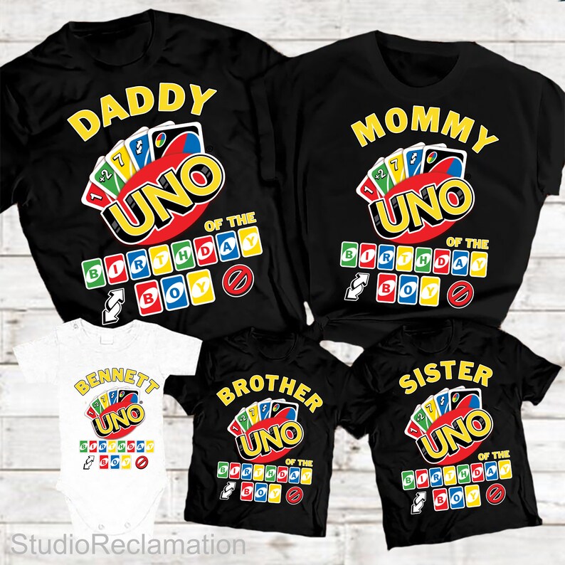 Uno Theme Birthday Family Shirts Theme Birthday-custom Family | Etsy