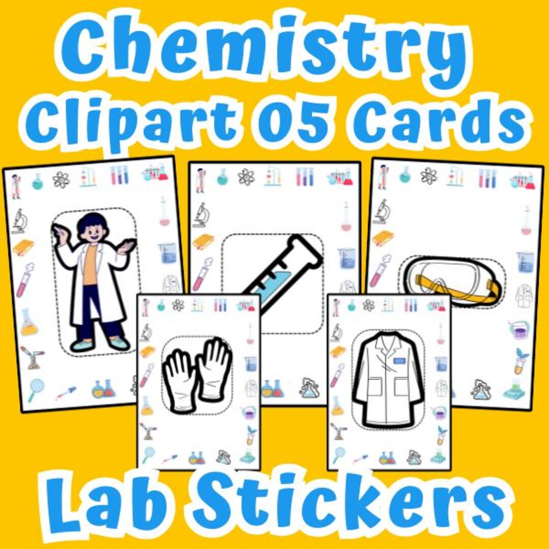 05 Science Lab Stickers Chemistry Clipart Cards Lab Activity Science ...