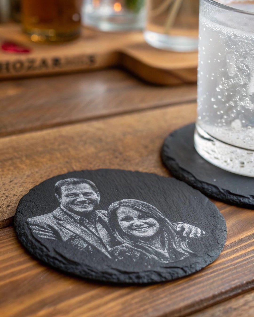 Personalised Photo Coasters, Custom Engraved Image, Keepsake Family ...