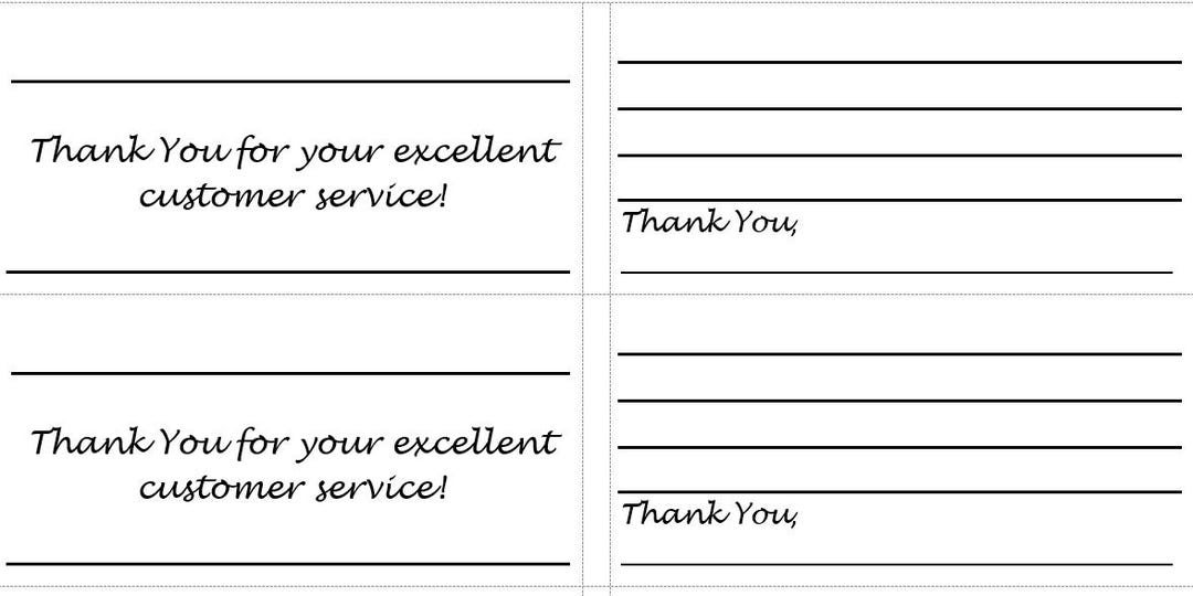 Preformatted Editable WORD Thank You Card Labels | Avery 5163 (10 per ...