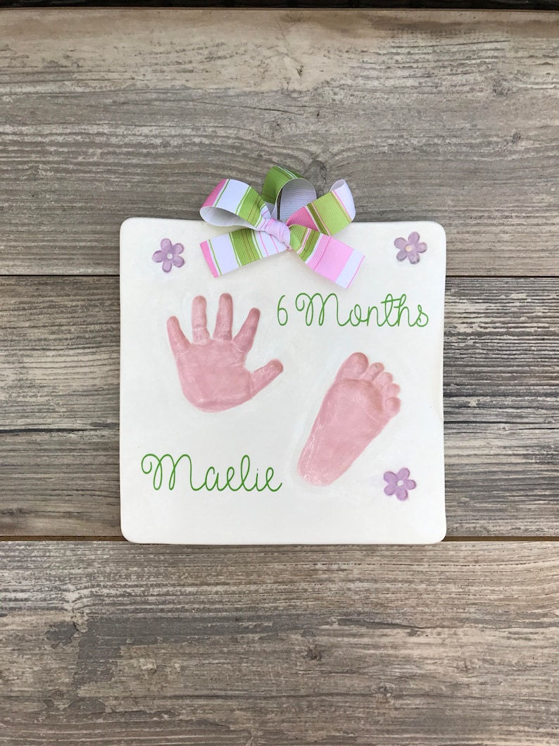 Custom Baby Handprint Footprint Ceramic Keepsake - Newborn Gift - Etsy