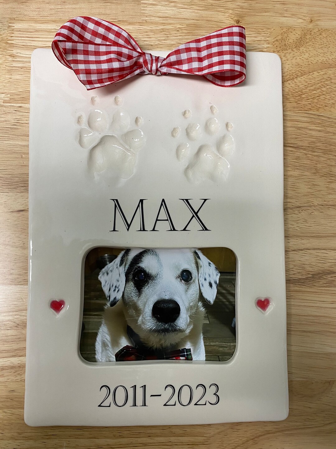 Dog Paw Frame personalized Ceramic Paw Print Gift Pet Memorial Keepsake ...