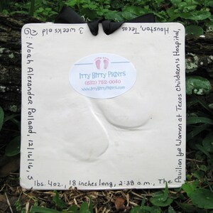 Hand & Footprint Ceramic Keepsake With Dot Border - Personalized Gift ...