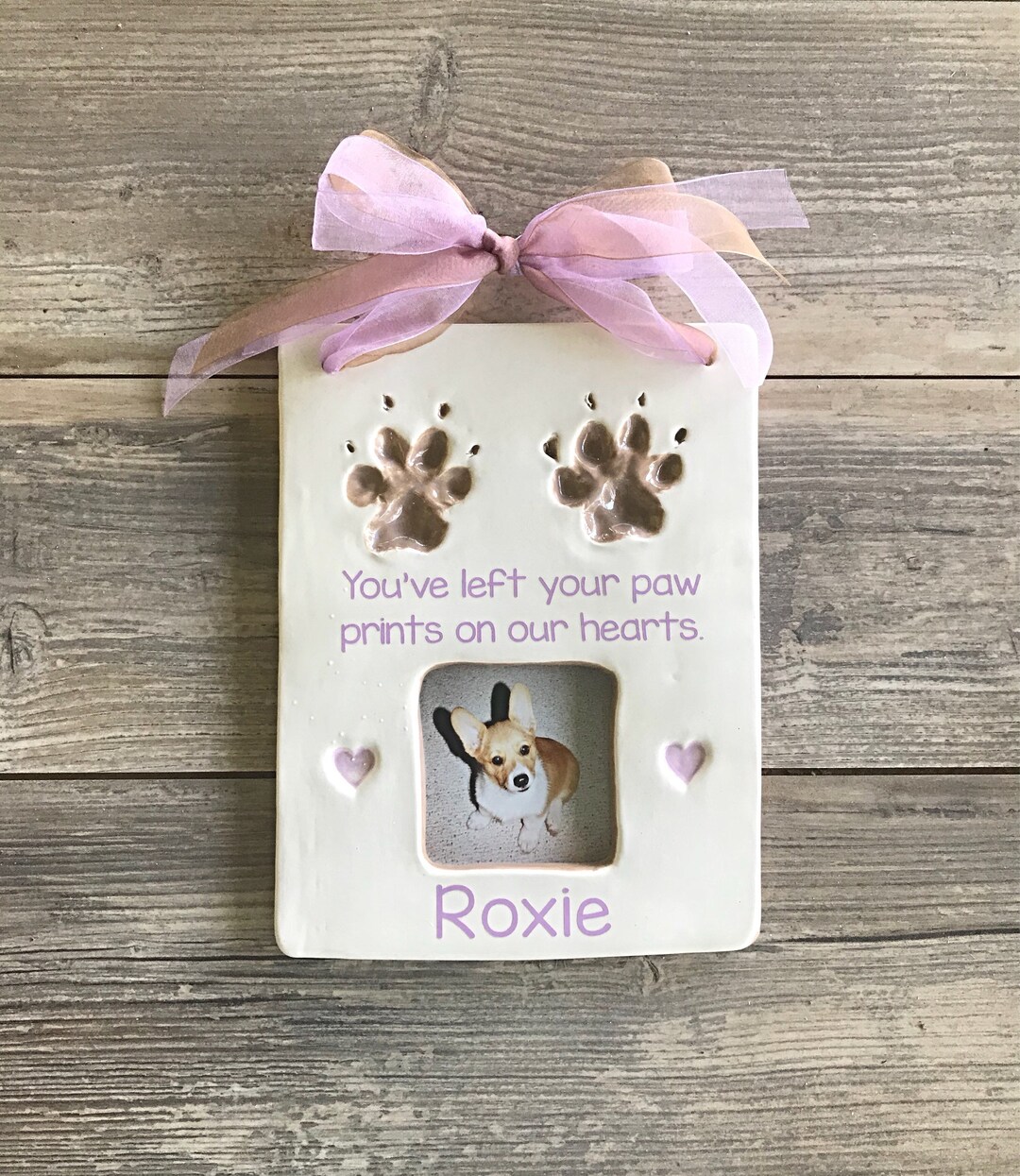 Dog Paw Frame -personalized Ceramic Paw Print Gift - Pet Memorial ...